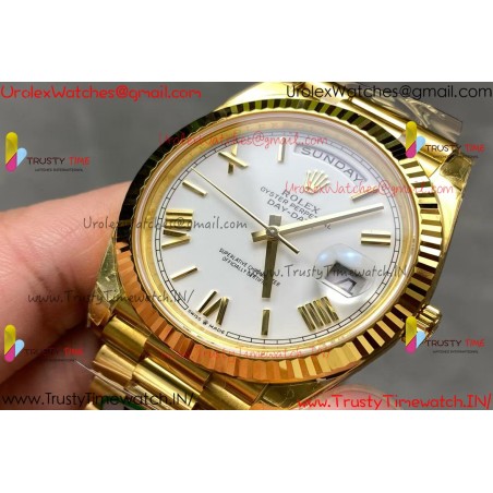 Rolex Day-Date V3 THBF White dial 18K gold case 18K gold strap Movement ...