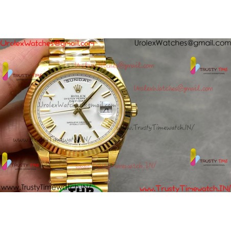 Rolex Day-Date V3 THBF White dial 18K gold case 18K gold strap Movement ...